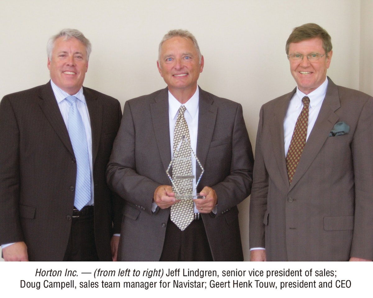 Horton Recognized As 2010 Navistar Diamond Supplier | OEM Off-Highway