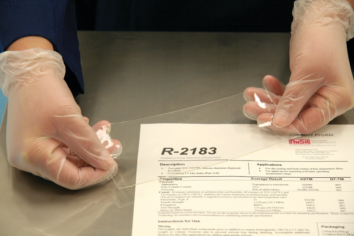 R-2183 Low-Viscosity Silicone Elastomer From: NuSil Technology LLC ...