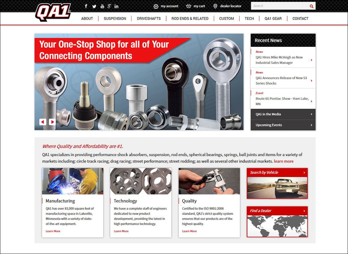 QA1 unveils redesigned website | OEM Off-Highway