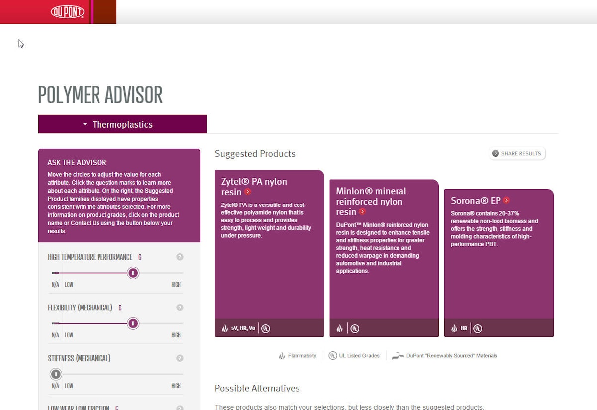 DuPont launches online tool to aid material selection for component ...
