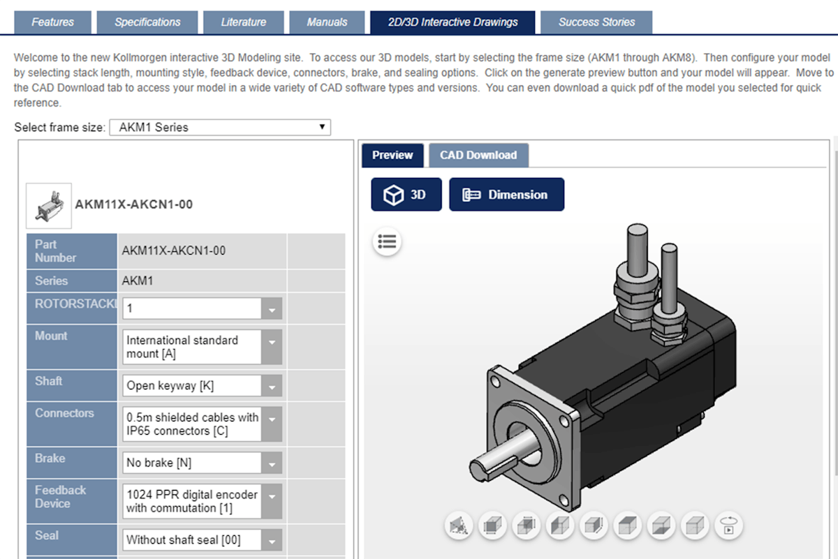 Kollmorgen Launches New CAD Model Catalog Built by CADENAS ...