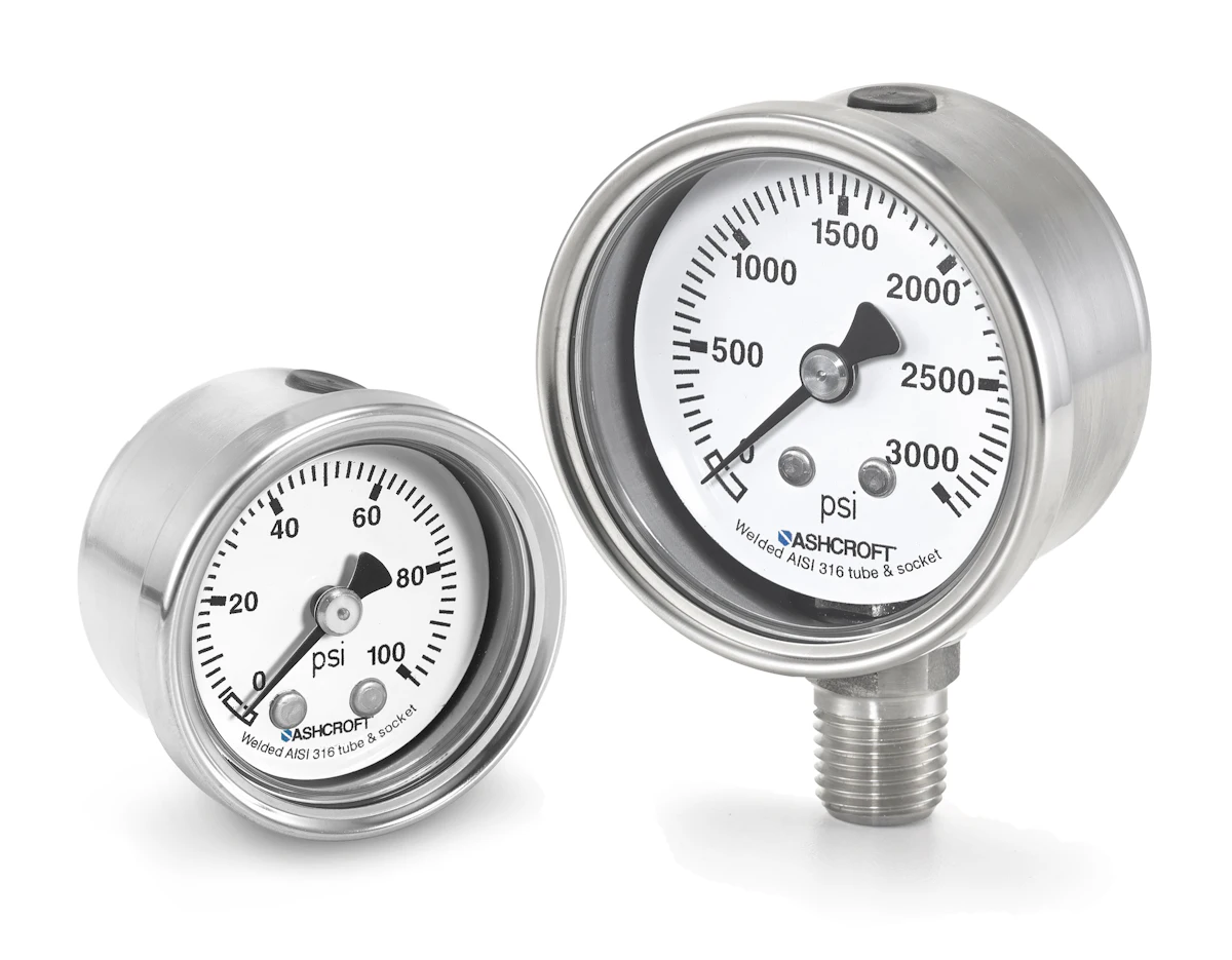 Ashcroft 1008S 40 and 50 mm Diameter Pressure Gauges From: Ashcroft ...